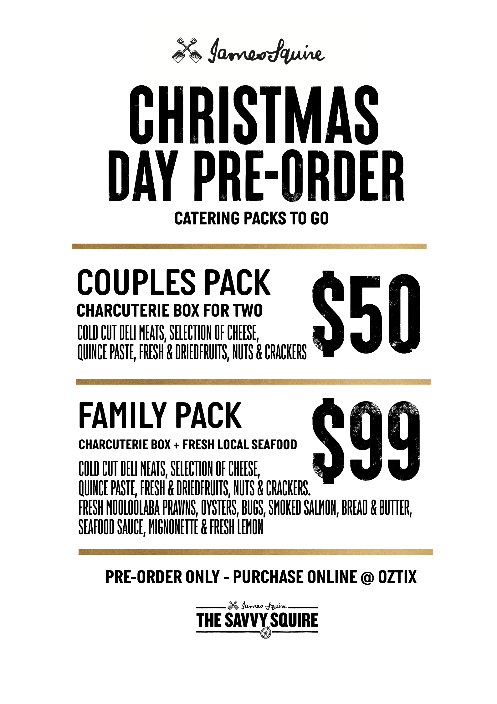 Christmas Day Pre-Order Catering Packs To Go - The Savvy Squire